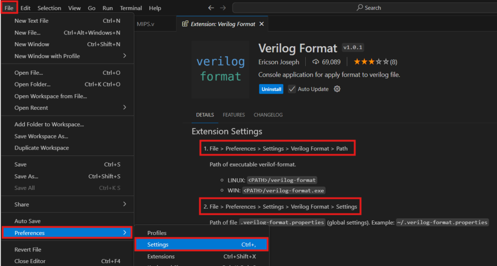 [VScode] VScode에서 VerilogHDL 편집 환경 설정하기